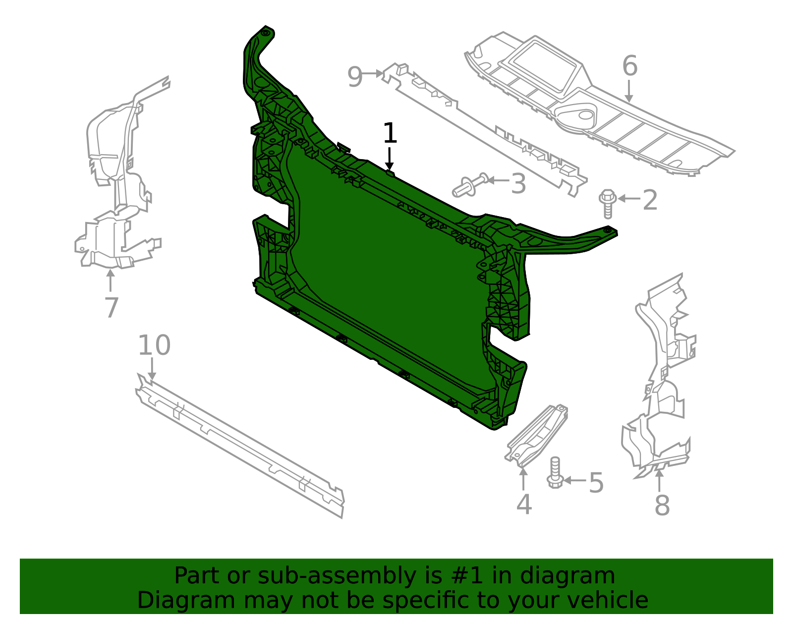 2018-2025 Audi Radiator Support 80A-805-594-B | OEM Parts Online