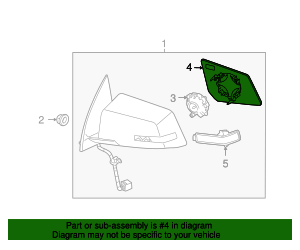 2010-2017 GM Driver Side Door Mirror Glass (Replaces 22792132) 23248221 ...