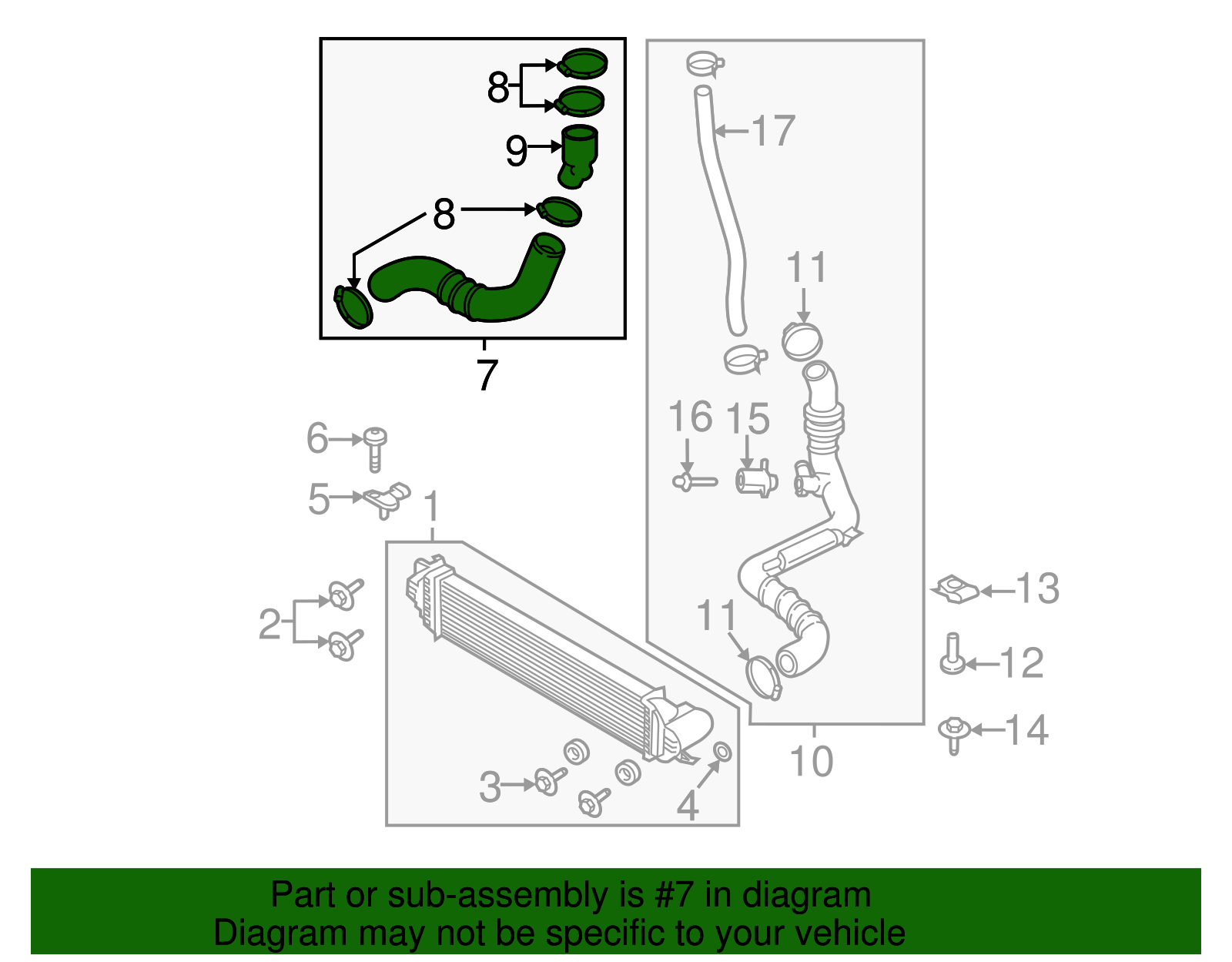 2013-2020 Ford | Inter-Cooler Pipe | FS7Z-6K683-A | Walls' Ford Parts