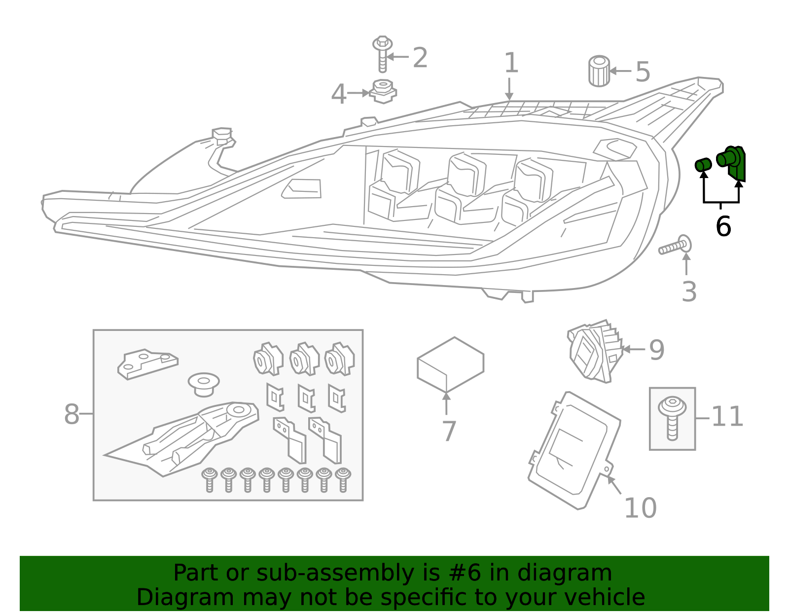 90118-WA366 - Headlamp Assembly Mount Kit 2020-2025 Toyota GR Supra ...