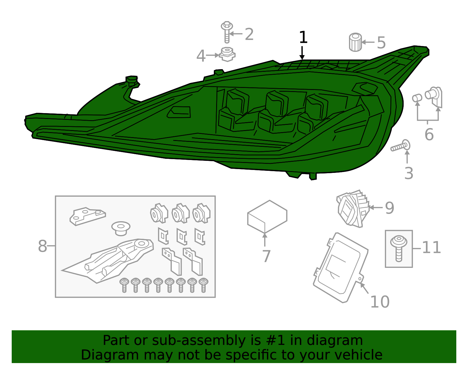 81185-WAA08 - Headlight Assembly Longo Toyota Parts