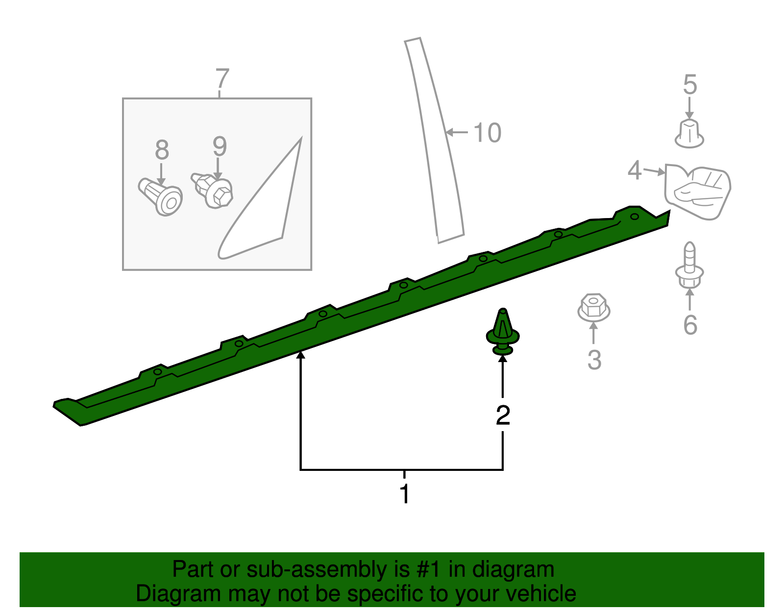 2003-2008 Toyota Corolla Rocker Molding 75852-02030 | Toyota Parts Center