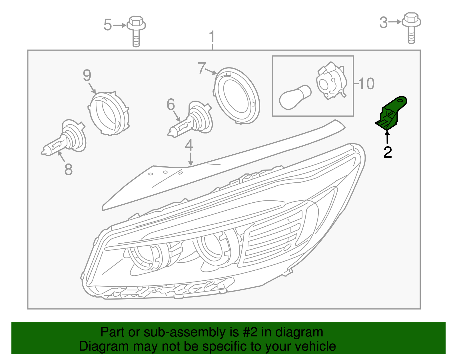 92142-C6000 - Headlamp Assembly Rear Bracket 2016-2018 Kia Sorento ...