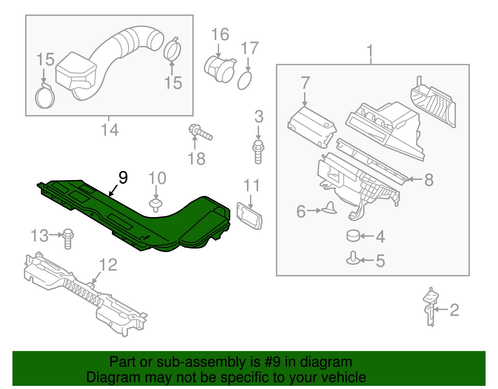 Hyundai - 28210-E6100 - Air Inlet Duct - 2016-2017 Hyundai Sonata | OEM ...