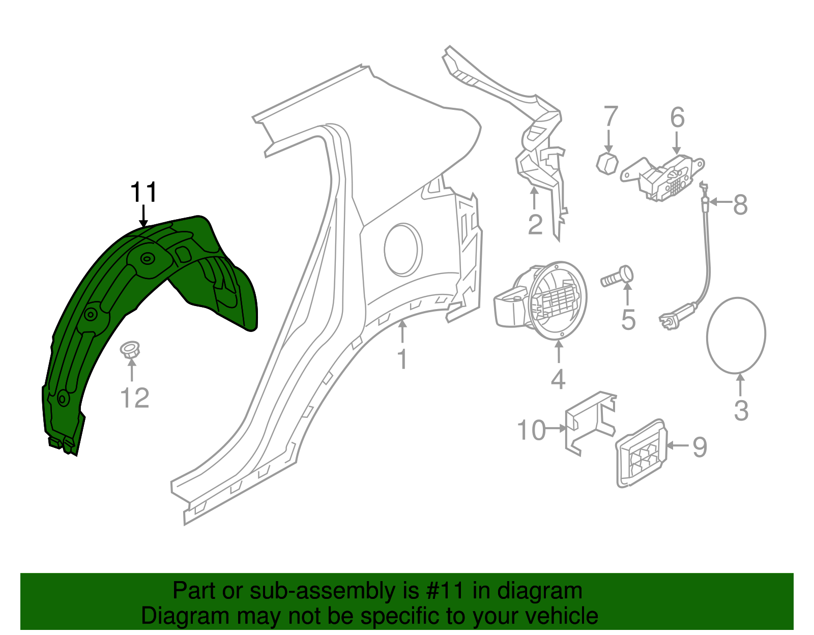 86822-D9500 - Splash Shield 2020-2022 Kia Sportage | Genuine Kia Parts ...
