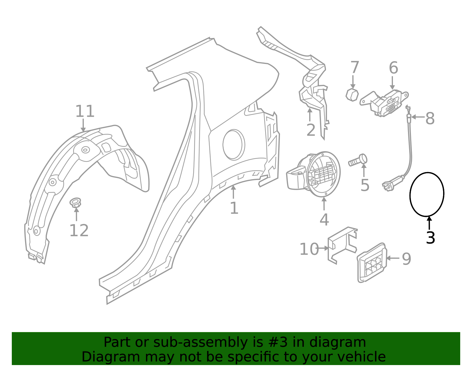 69511-D9500 - Fuel Door 2020-2022 Kia Sportage | Kia.Parts Store