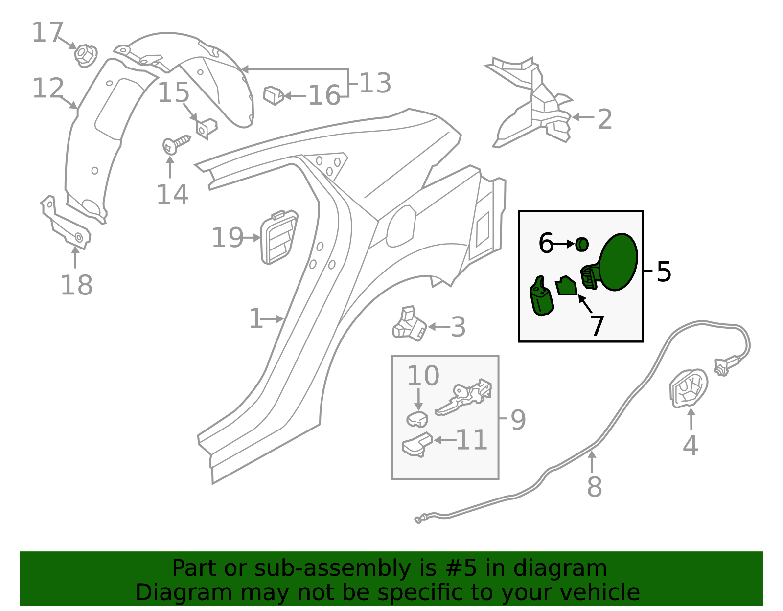 2013-2016 Hyundai Elantra Fuel Door 69510-3Y000 | OEM Parts Online