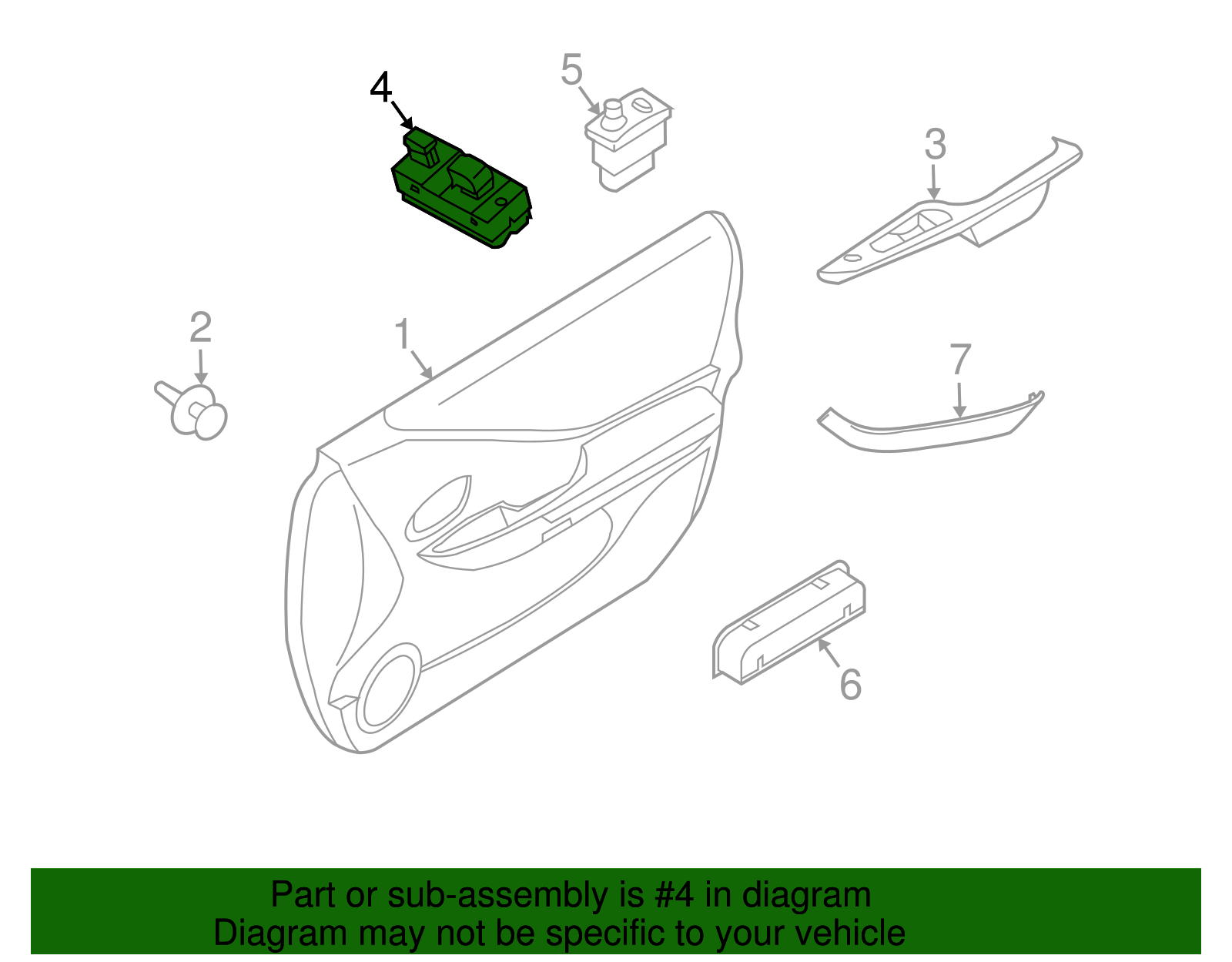2008-2013 Nissan Altima Window Switch 25401-ZN60A | Nissan RVA