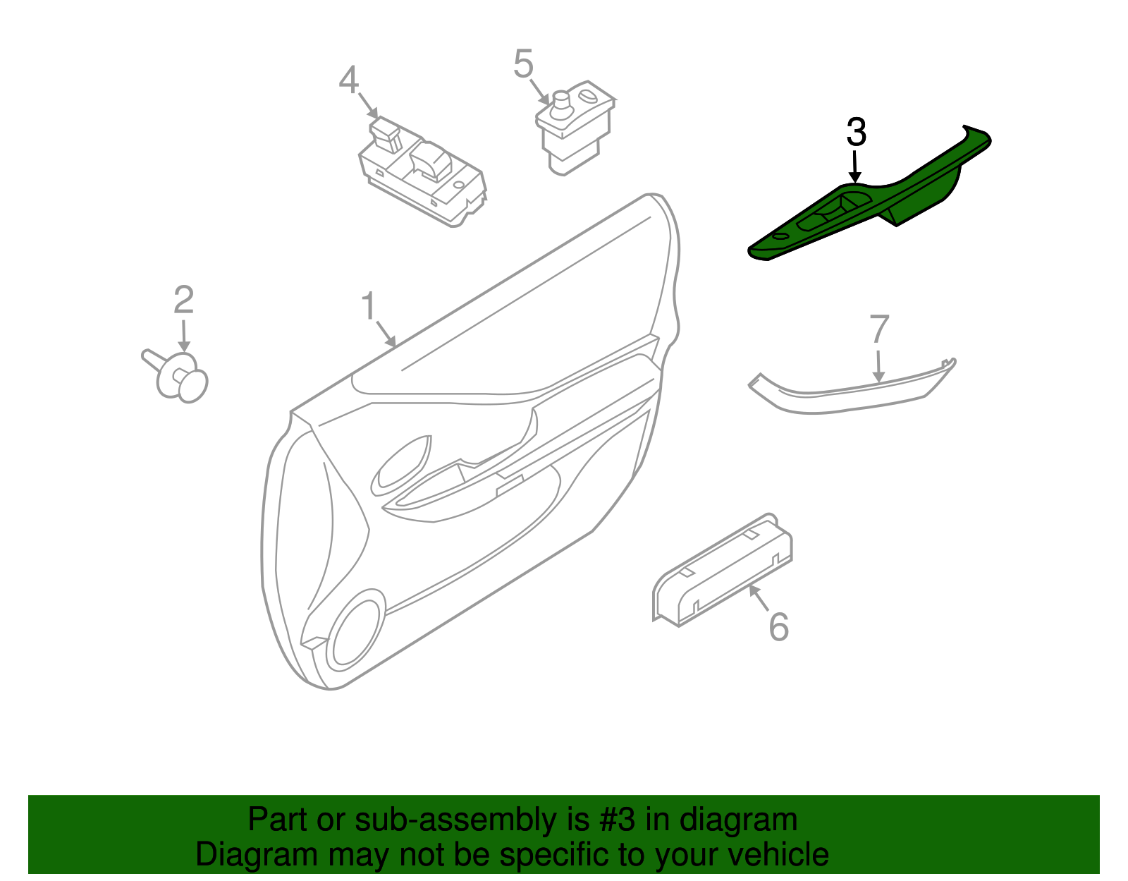 2008-2013 Nissan Altima Door Switch Trim Panel 80961-JB10B | Nissan ...