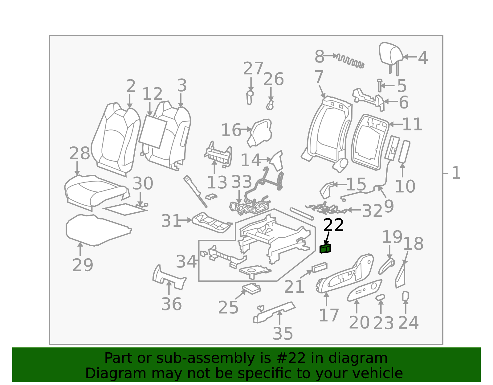84445926 - High-Quality Ebony Front Seat Lumbar Switch for AutoNation Parts