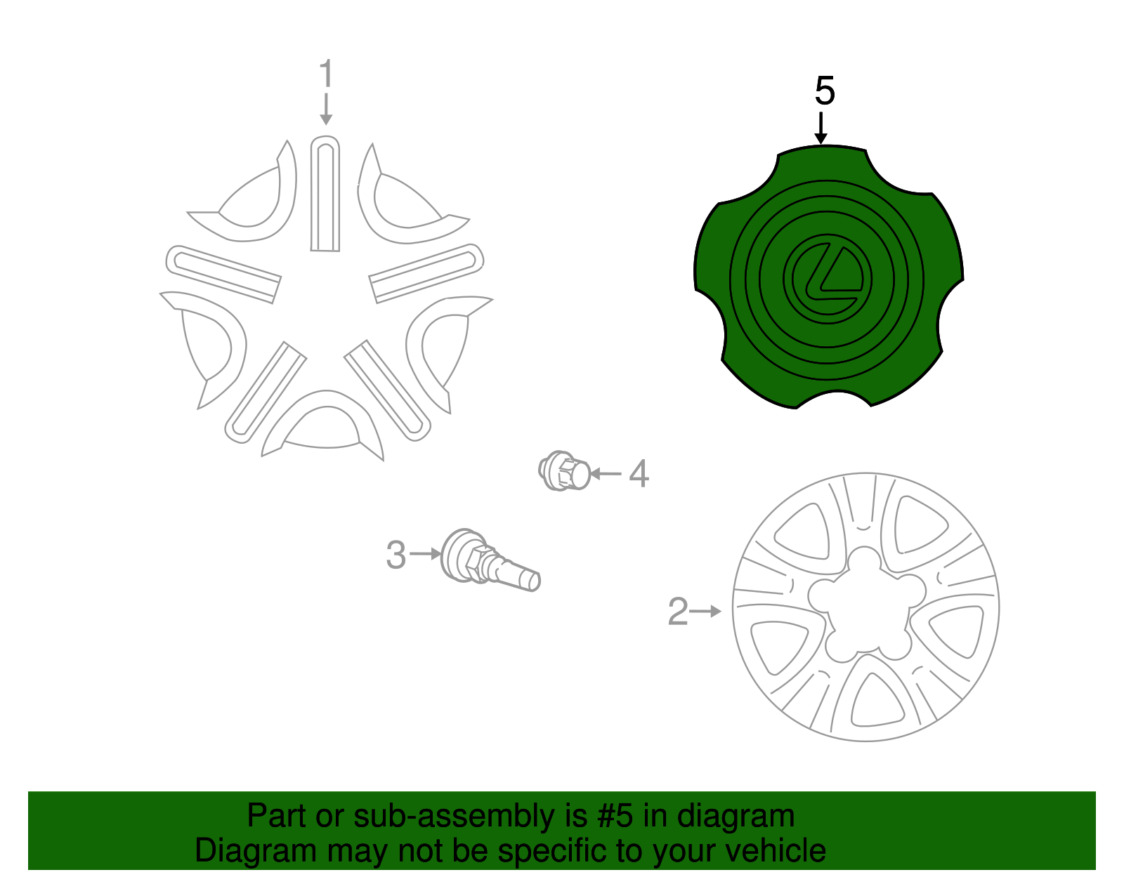 2005-2007 Lexus LX470 | Center Cap | 42603-60650 | Express Lexus Parts