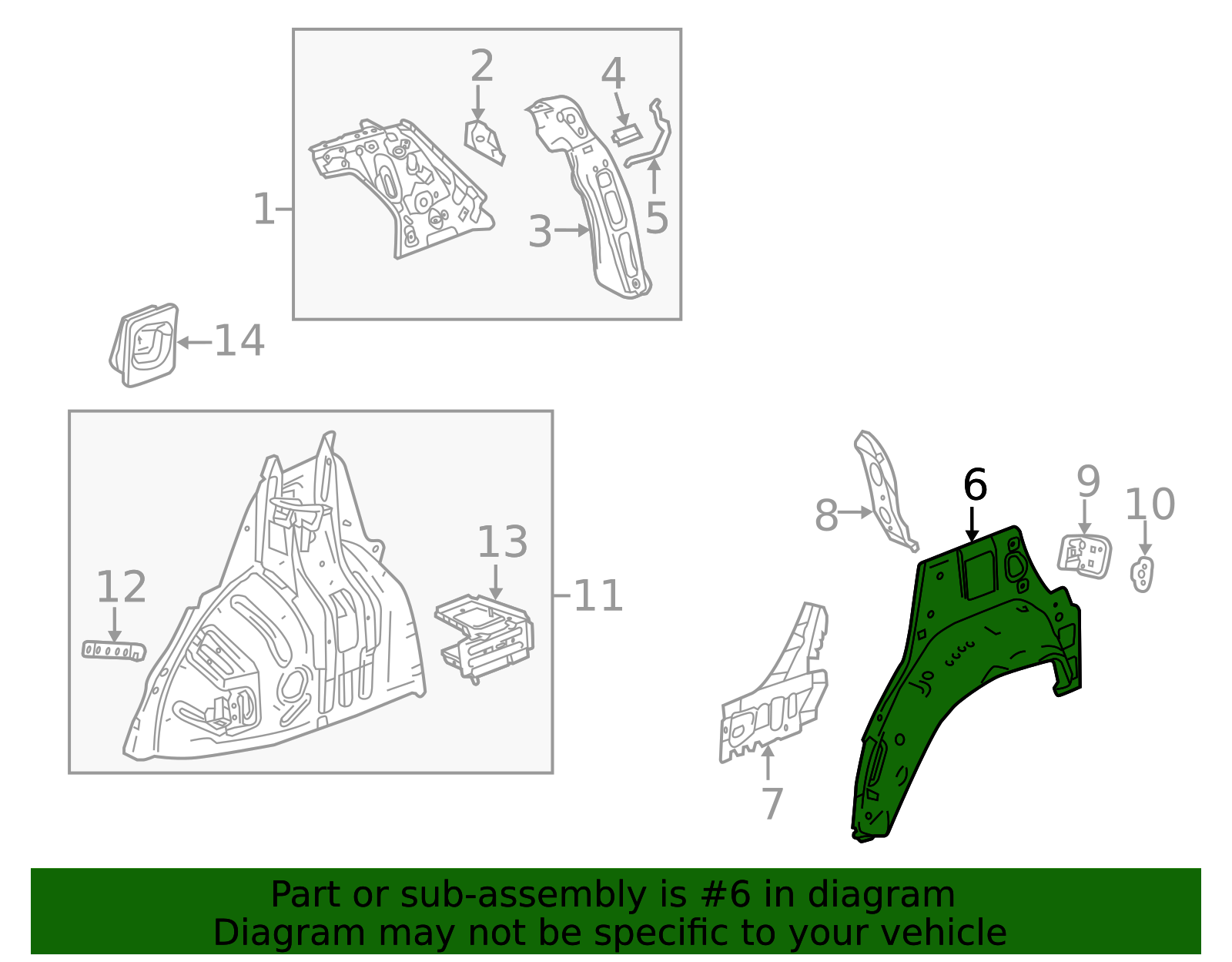2015-2022 Chevrolet Trax Rear Wheelhouse Outer Panel 95142183 GM ...