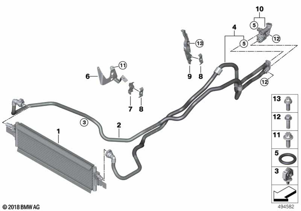 17228654910 - BMW Transmission Oil Cooler Line, Flow Retail Performance ...