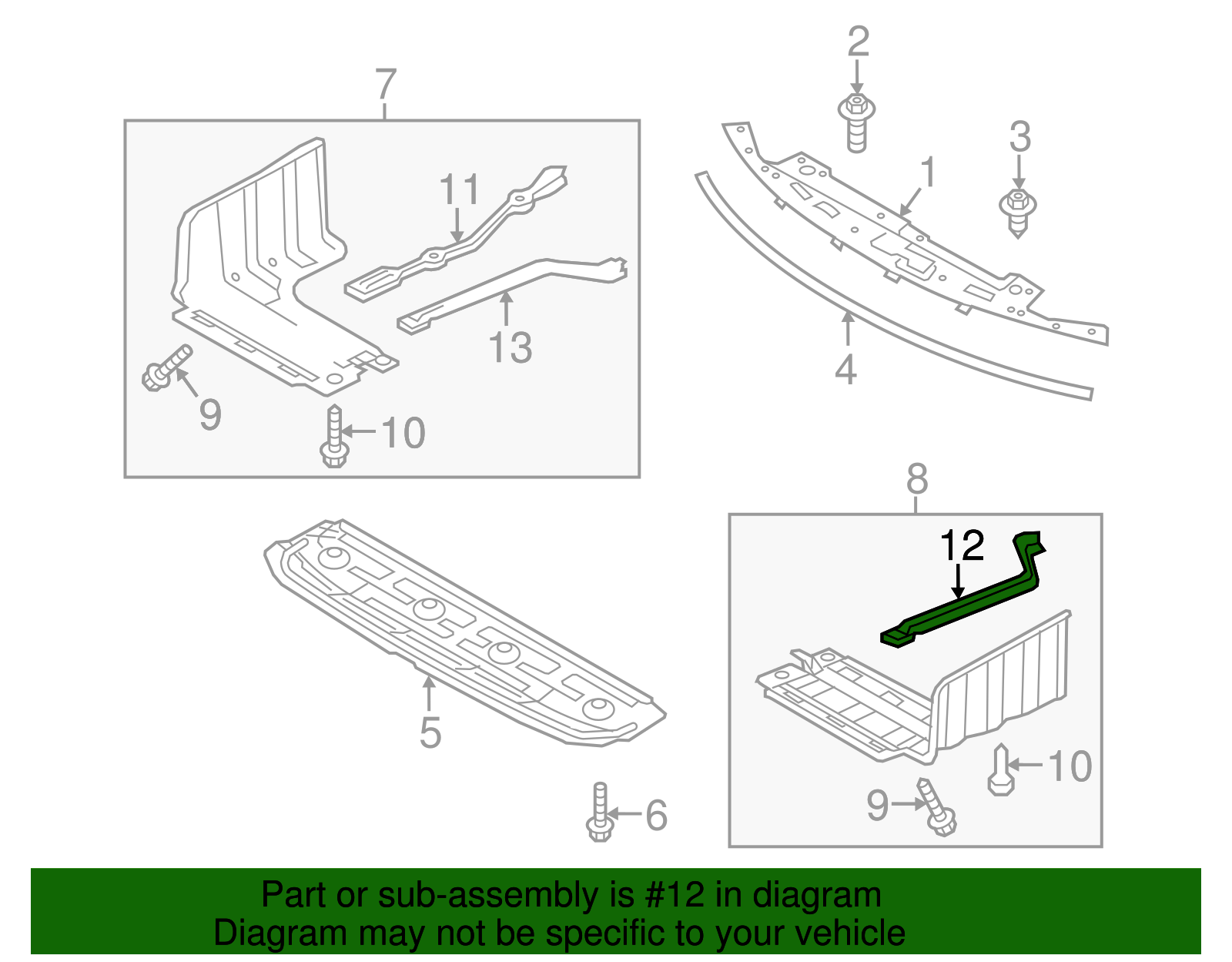 291322t000 - Kia Radiator Support Splash Shield Bracket 2011-2015 Kia ...
