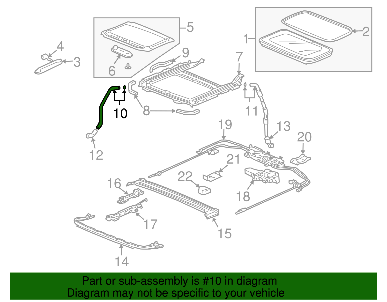 70050-SDA-A00 - Tube Front Drain Vinyl (Sunroof) - 2003-2007 Honda ...