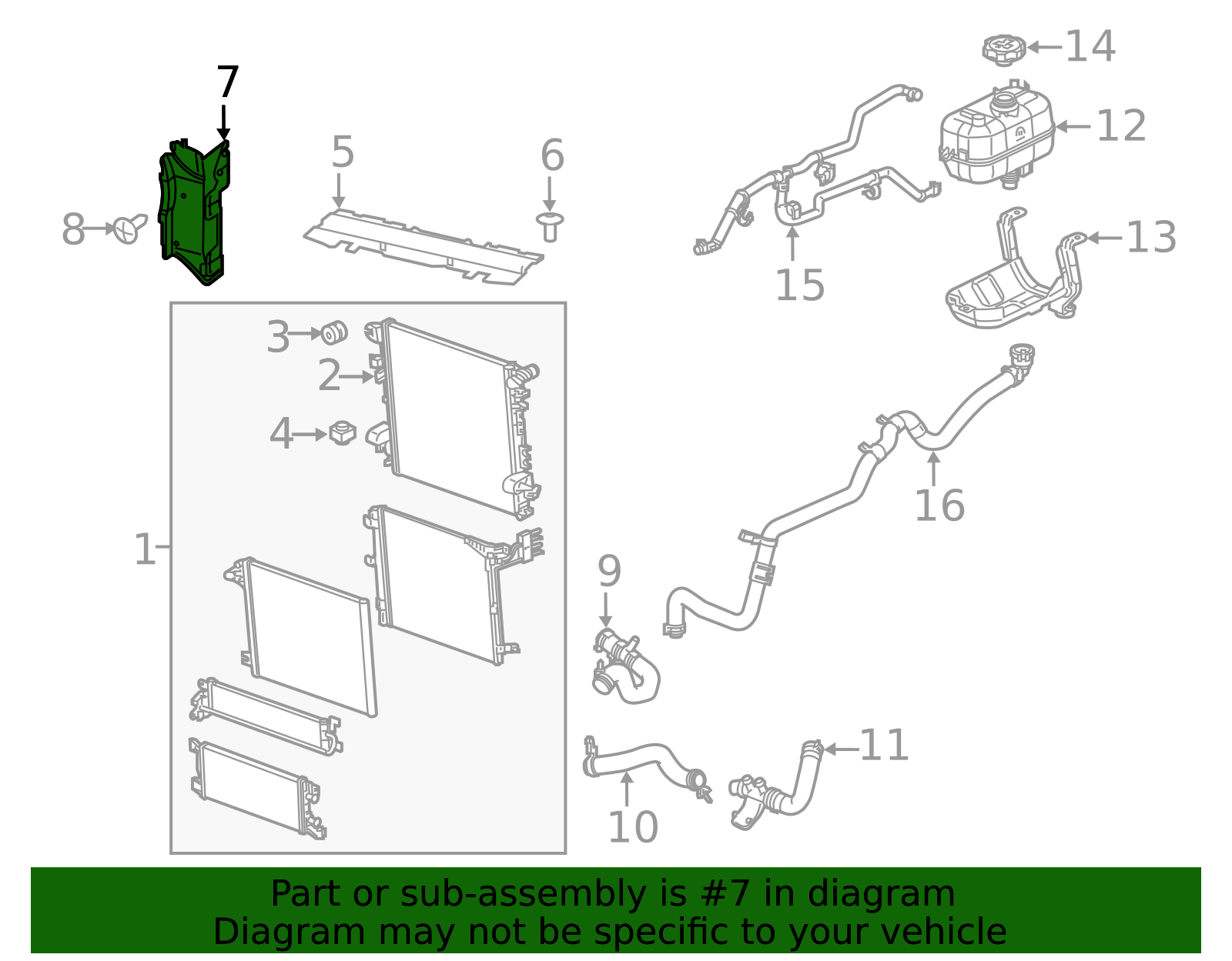 68292729AA - Radiator Seal Left - 2018-2021 Mopar | Mopar Parts Canada