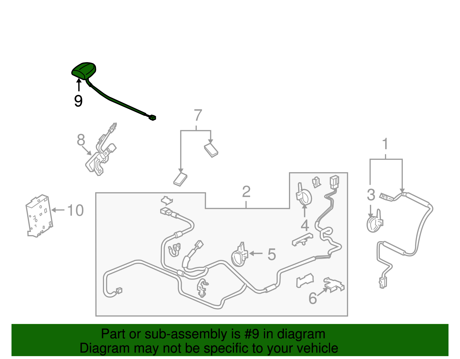 39150-SNA-A01ZB - 2009-2011 Honda Civic - Antenna Assembly XM *B537M ...