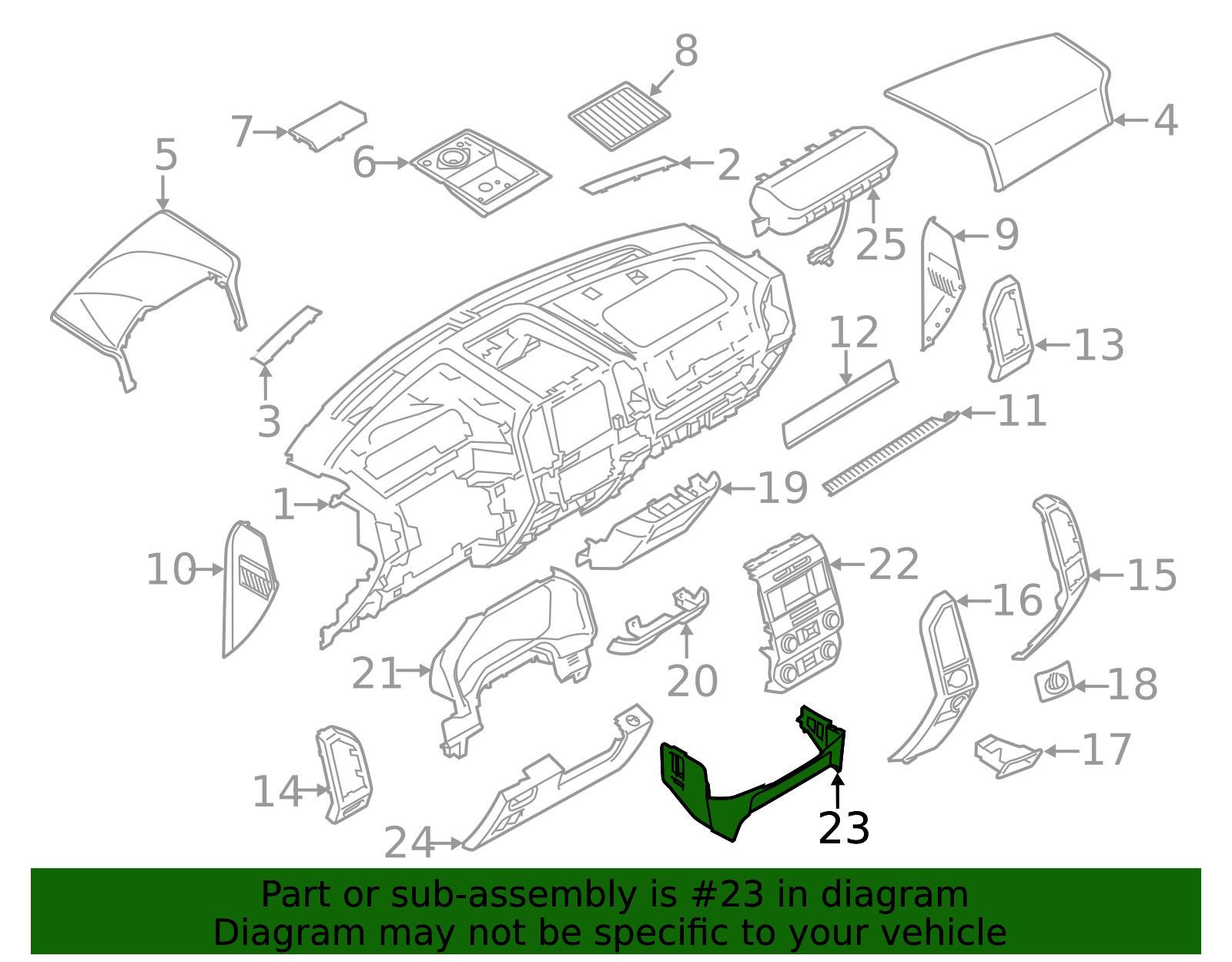 2017-2022 Ford | Front Trim | HC3Z-2504608-AC | Walls' Ford Parts