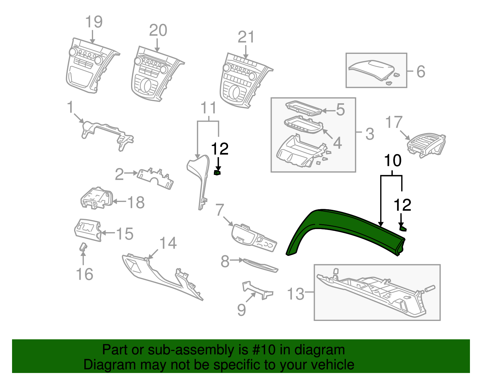 2010-2013 Acura MDX Trim Molding 77560-STX-A02ZB | OEM Parts Online