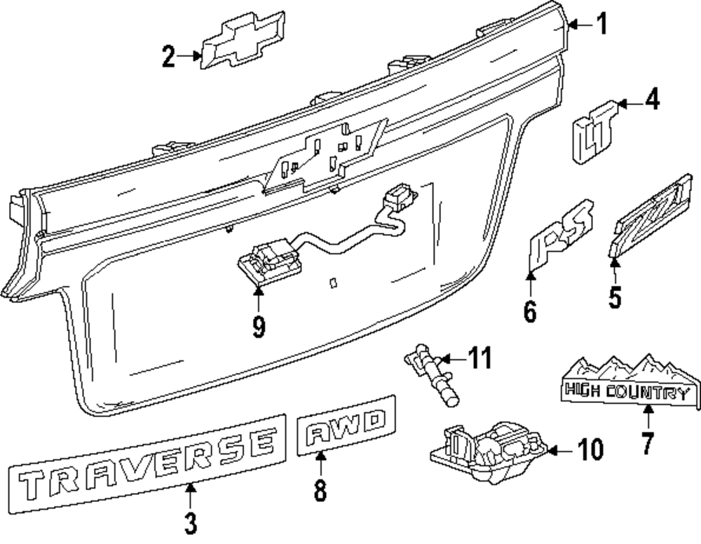 2024-2025 Chevrolet Traverse Hatch Emblem 85126798 | Courtesy Parts