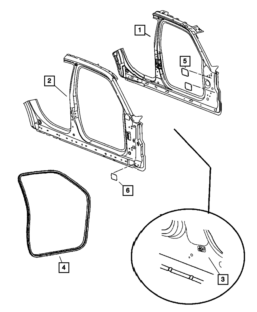 Body Side Aperture Rear Reinforcement, Left | 6033150 | Mopar Auto ...
