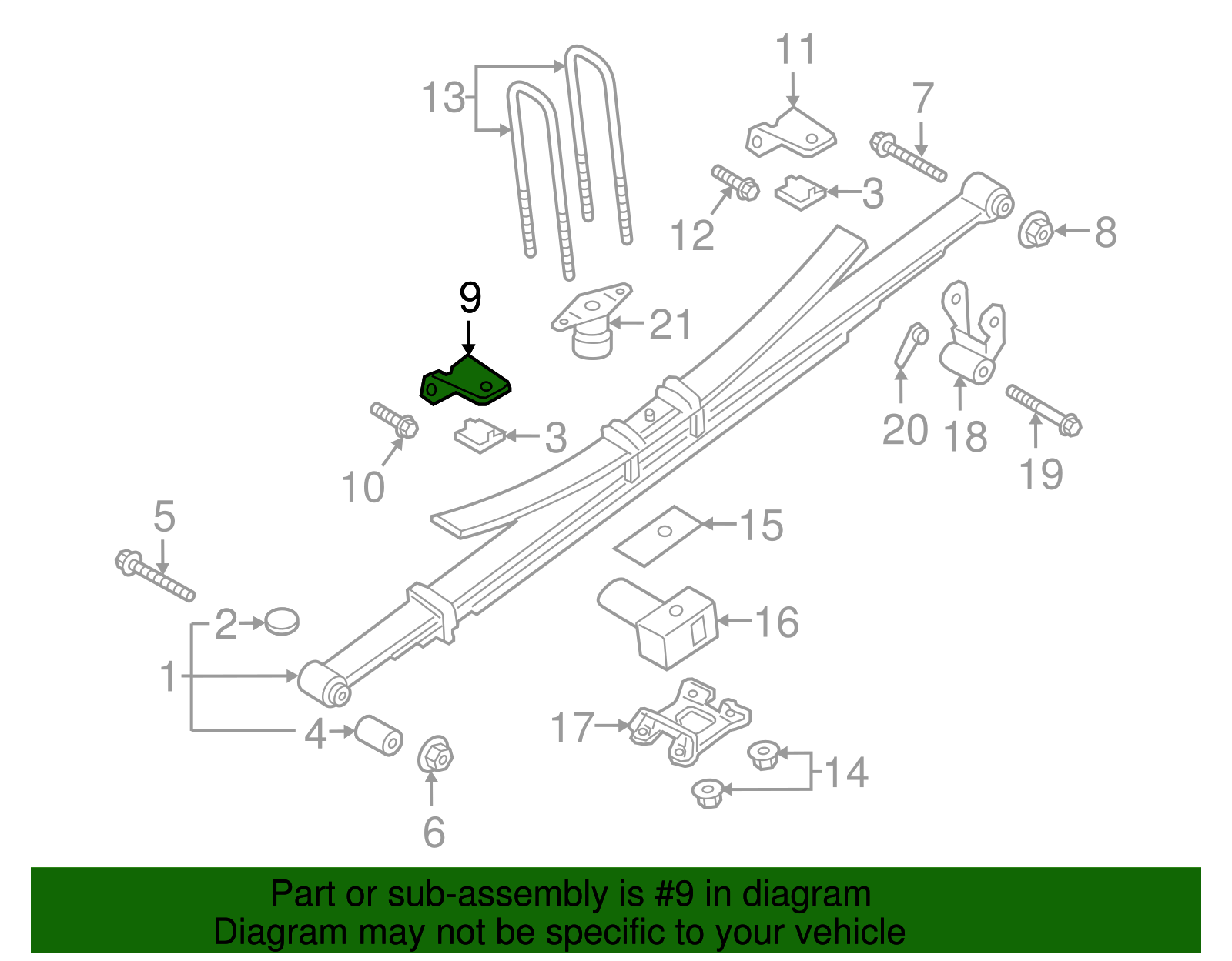 2017-2025 Ford Leaf Spring Bumper Bracket HC3Z-5700-A | OEM Parts Online