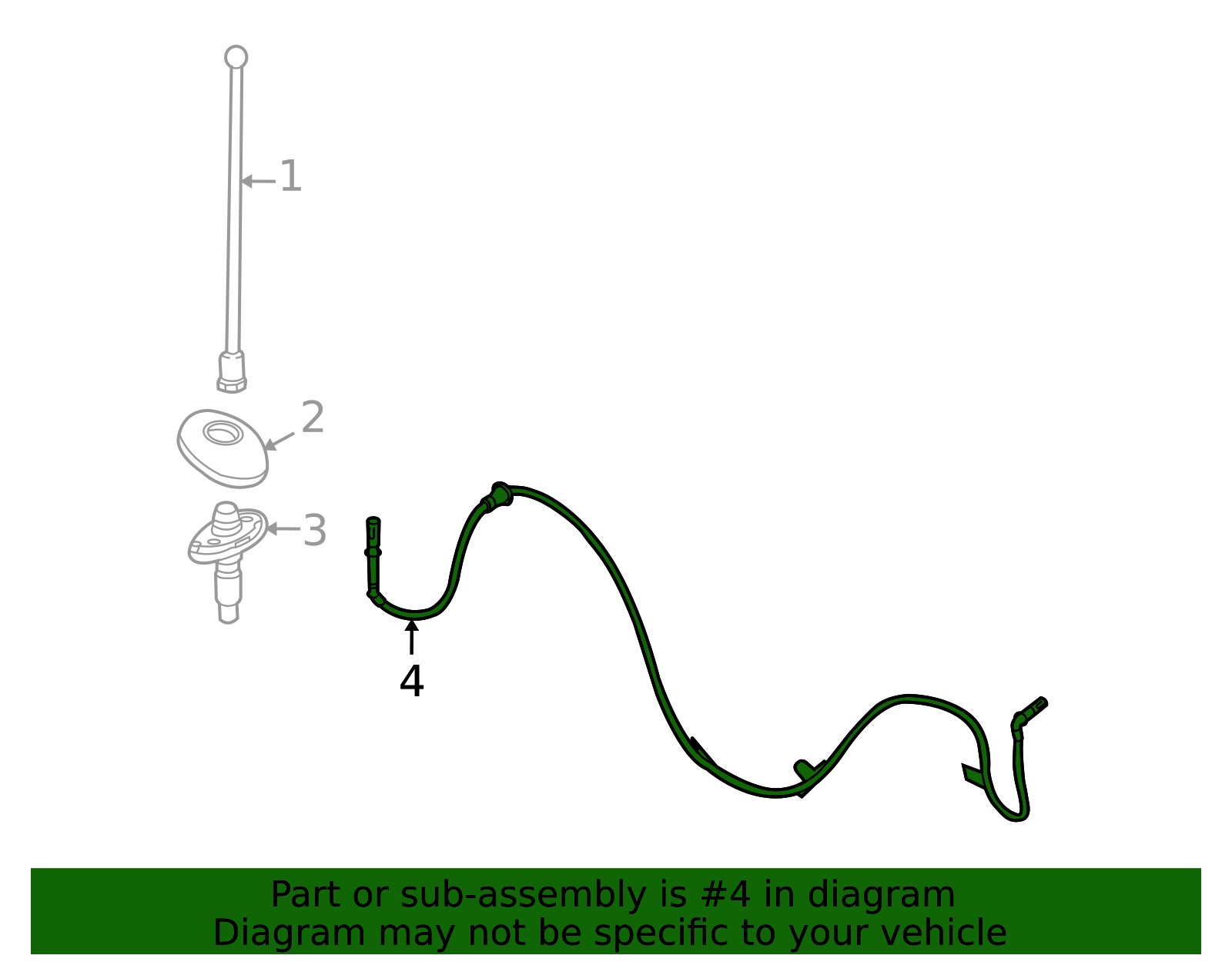 2006-2011 Ford Ranger | Antenna Cable | 8L5Z-18812-A | Walls' Ford Parts