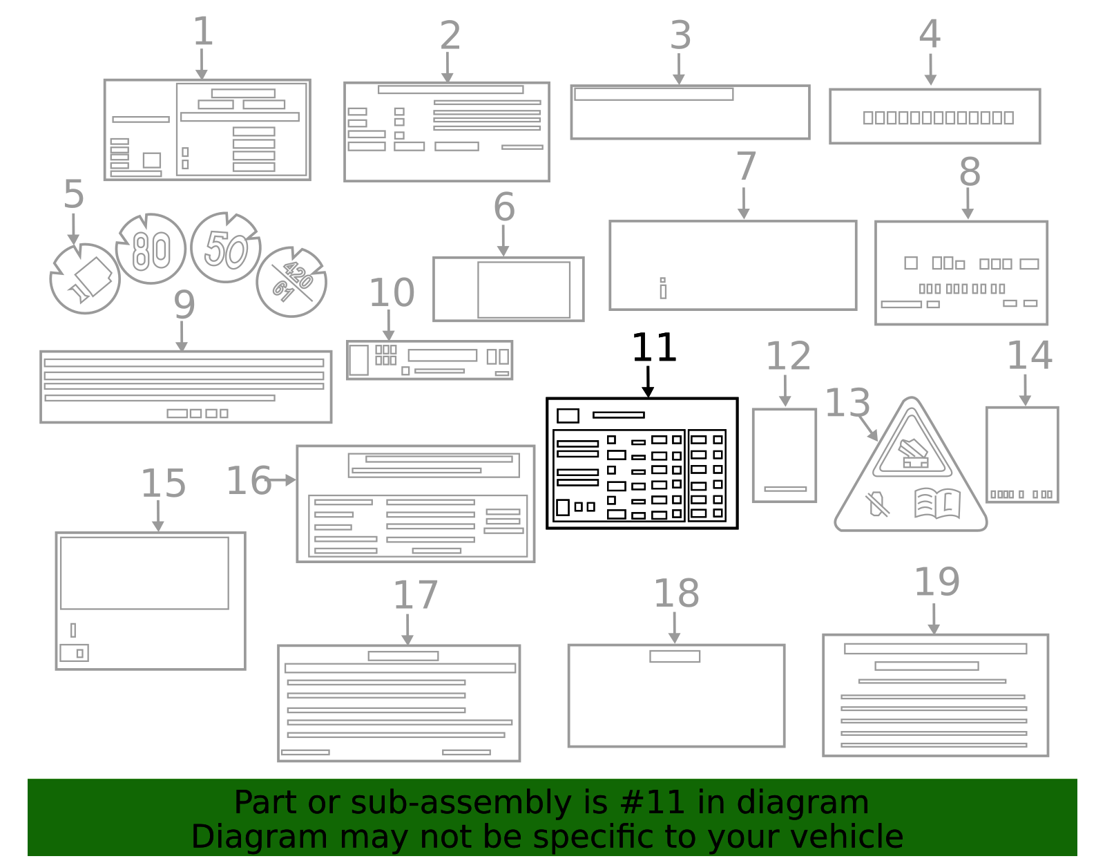 257-584-95-00 - Warning Label 2019-2021 Mercedes-Benz CLS 450 ...
