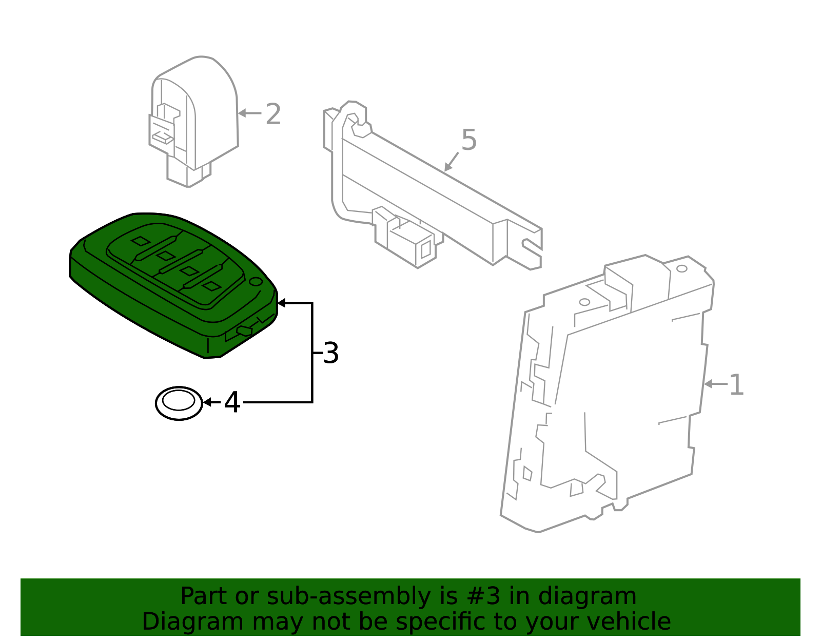 95440-G2010 - Hyundai Keyless Entry Transmitter 2018-2019 Hyundai Ioniq ...