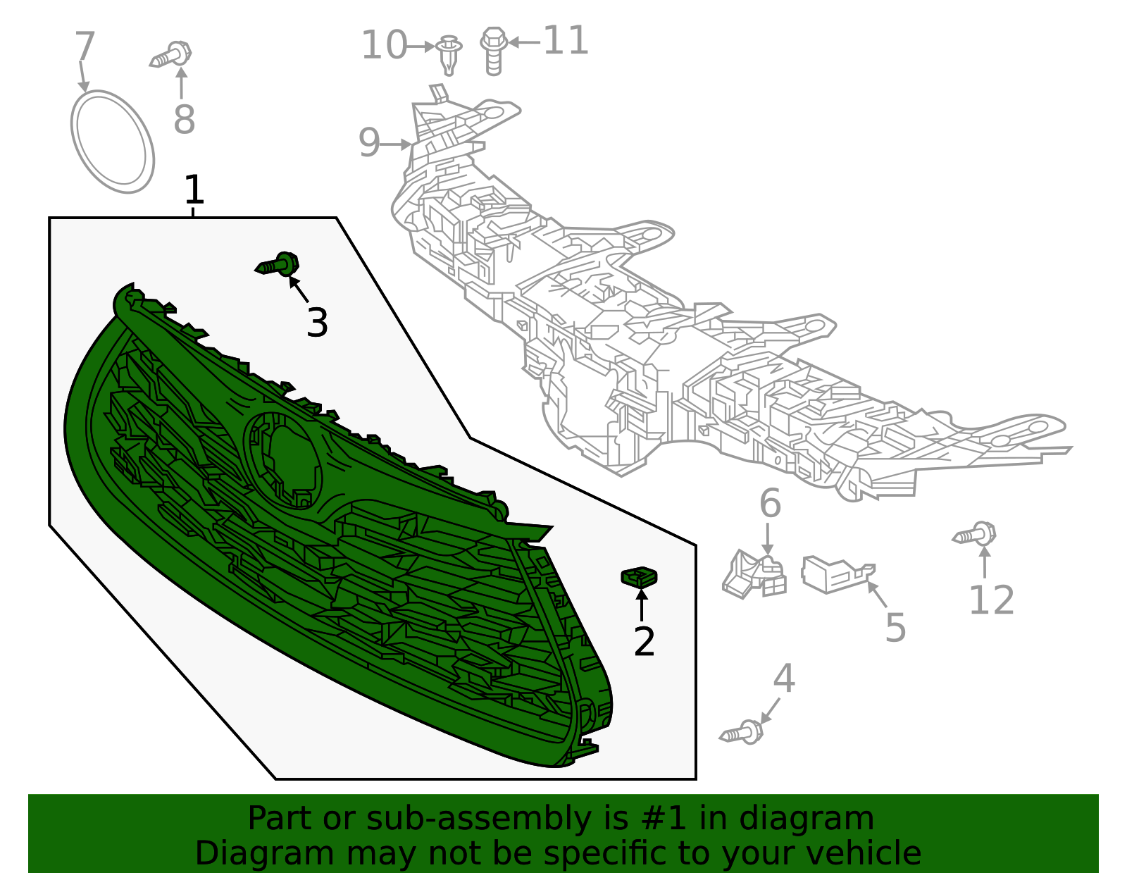 53101-0E360 - Grille Sub Assembly Rad 2020-2024 Toyota Highlander ...