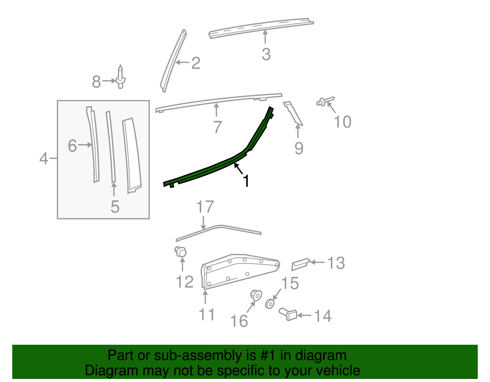 2018-2022 Toyota C-HR Belt Molding 75730-F4010 | Toyota Parts Center