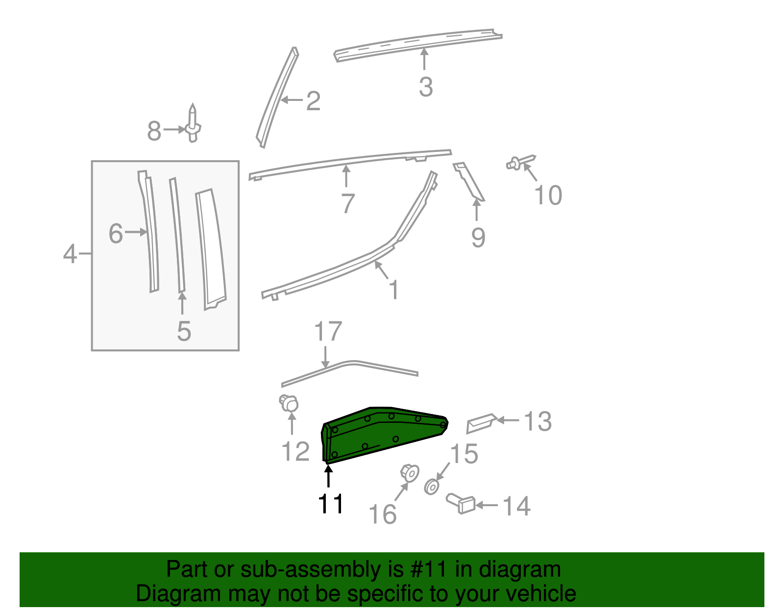 2018-2022 Toyota C-HR Lower Molding 75741-F4010 | Toyota Parts Center