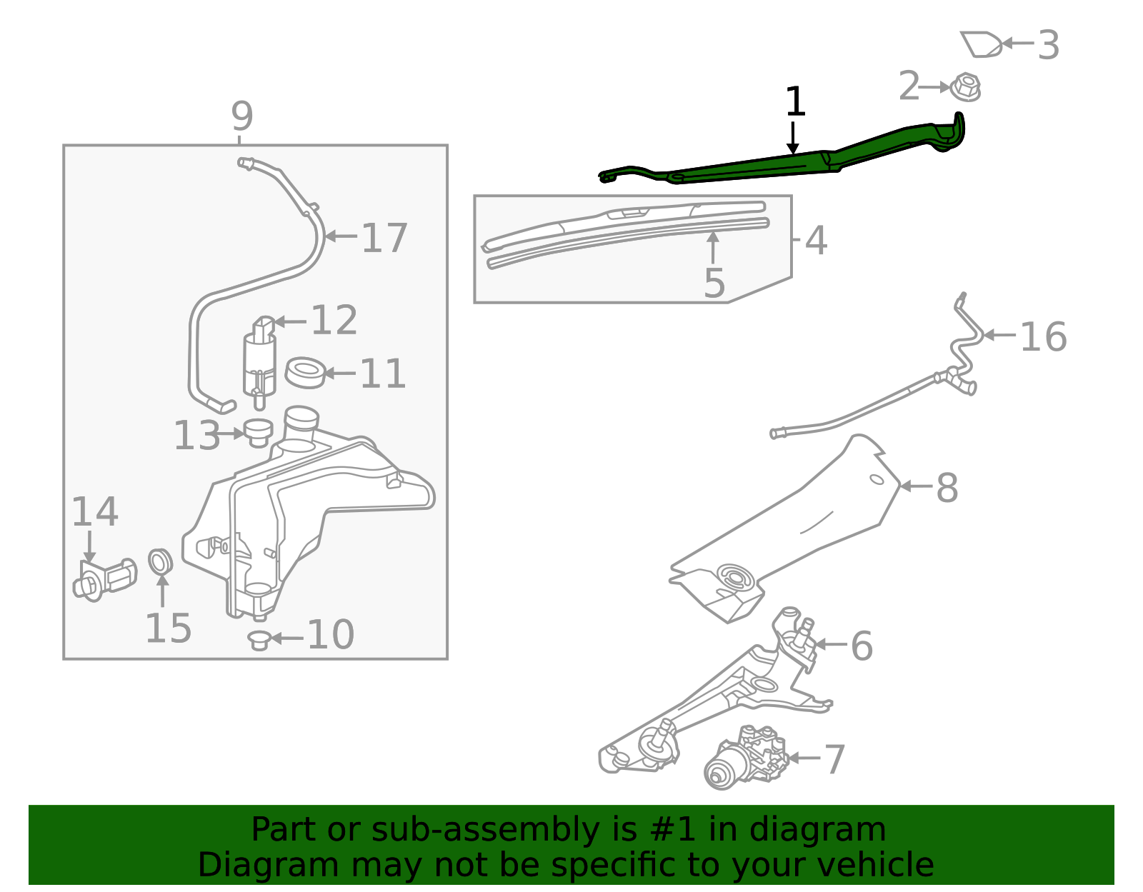84559274 - Driver Side Windshield Wiper Arm 2020-2026 Chevrolet ...