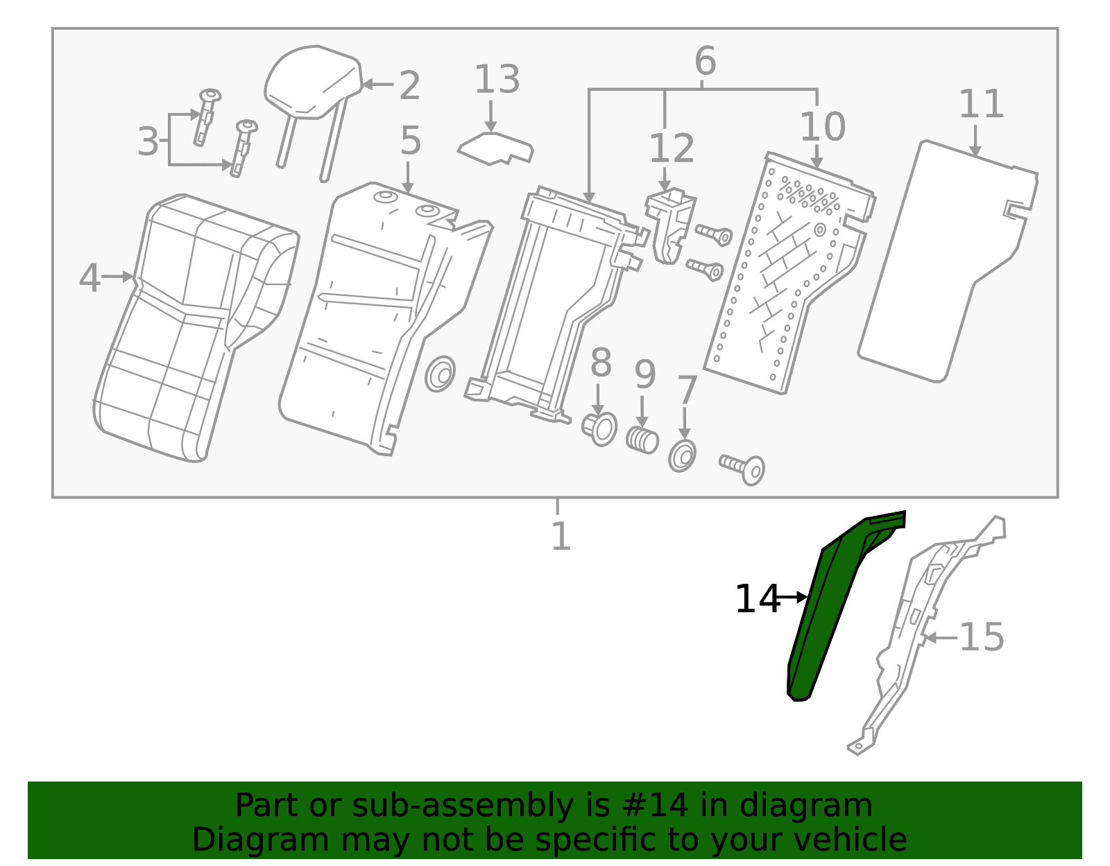 23267546 - Jet Black Rear Driver Side Seat Back Bolster 2015-2019 ...