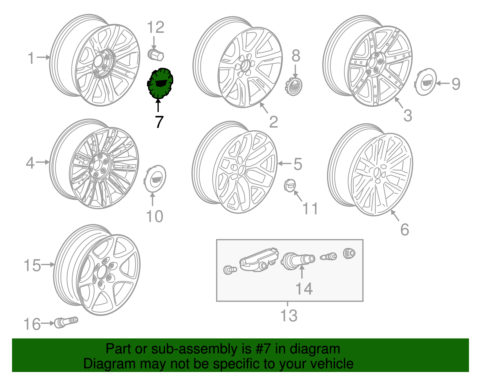 2015-2020 Cadillac Front and Rear Wheel Trim Cap 23432313 | Capital ...
