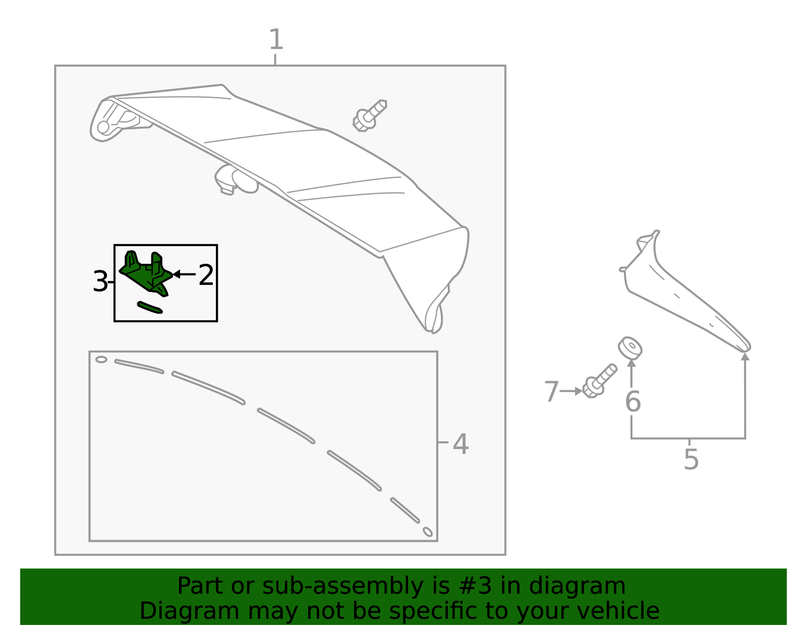 2014-2019 Toyota Highlander Spoiler Assembly Cover 76893-0E030 | MotorMotor