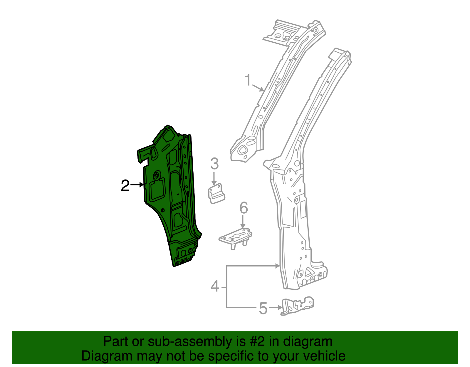 23189486 - 2014-2020 GM - Passenger Side Body Hinge Pillar Inner Panel ...