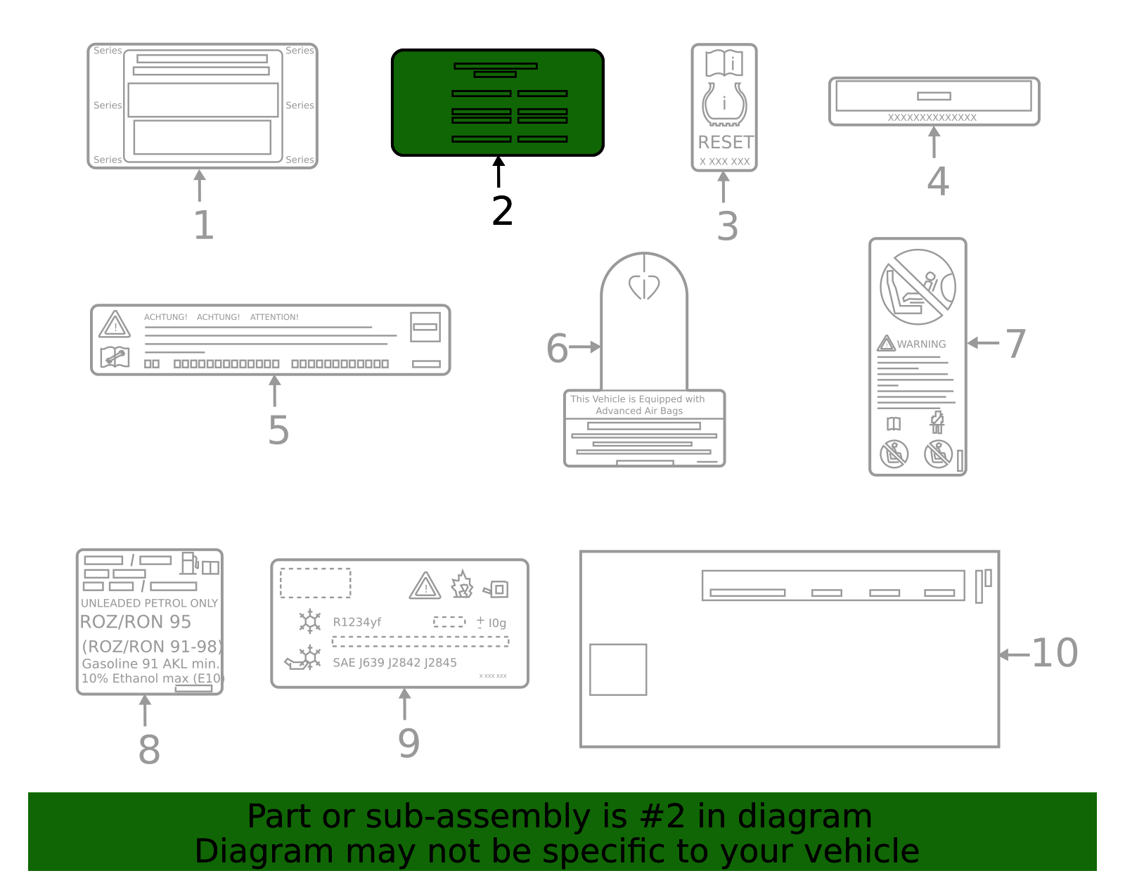 2014-2025 BMW Info Label 71-21-9-323-528 | BMW OEM Parts