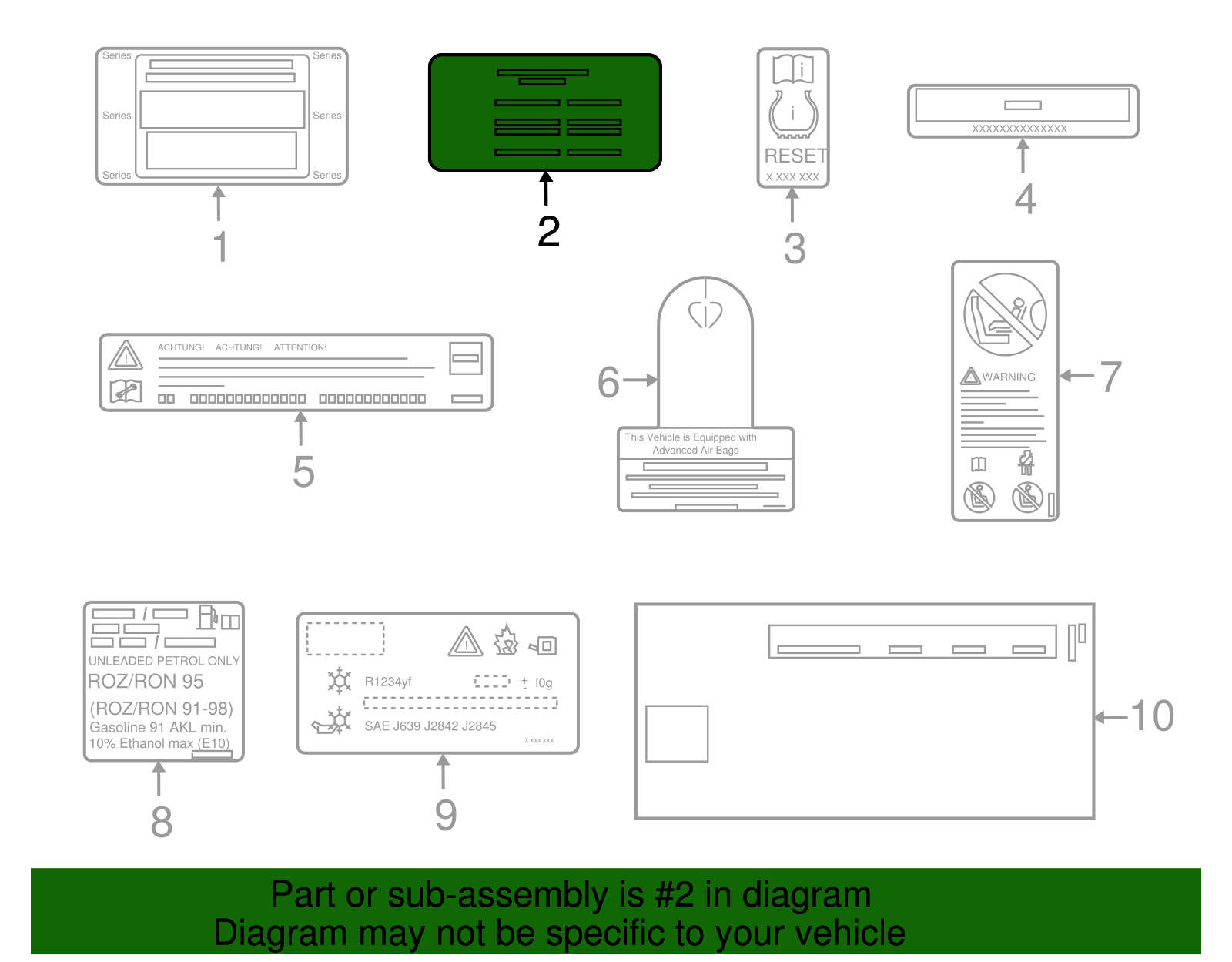 2014-2025 BMW Info Label 71-21-9-323-528 | BMW OEM Parts