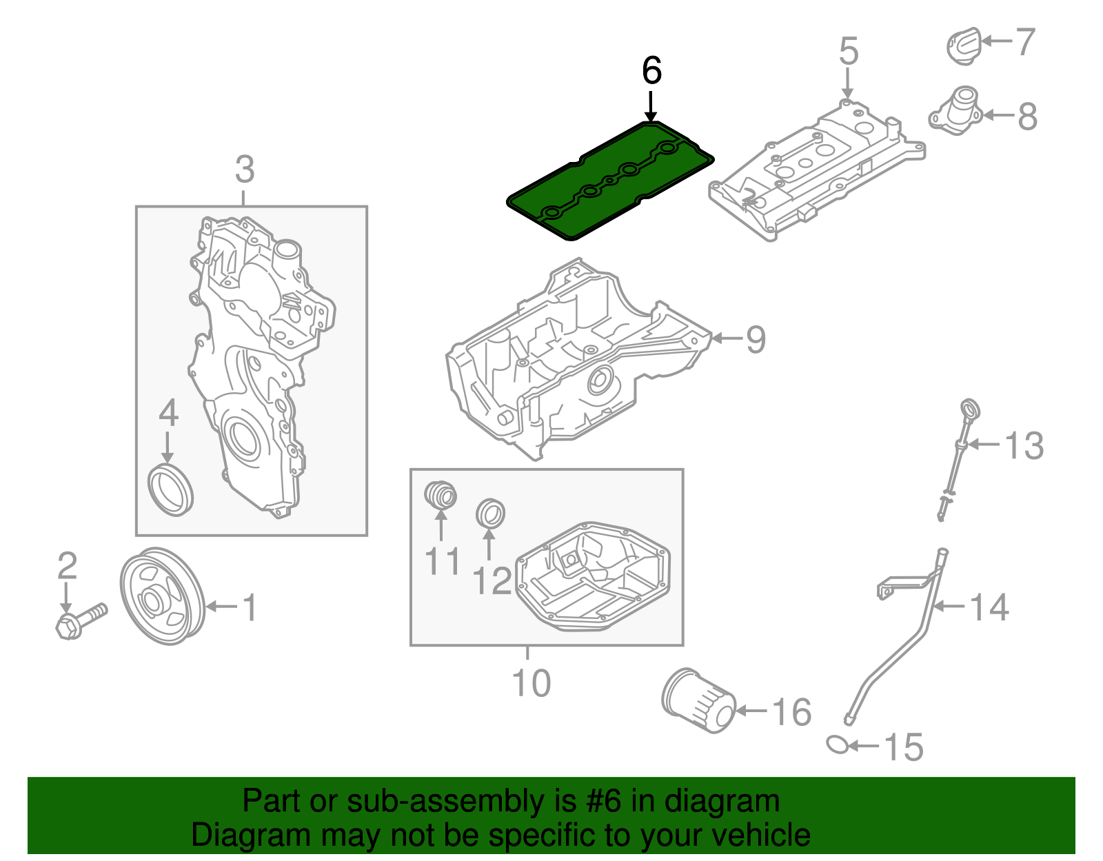13270-5TA0A - Valve Cover Gasket 2007-2025 Nissan | Nissan Parts ...