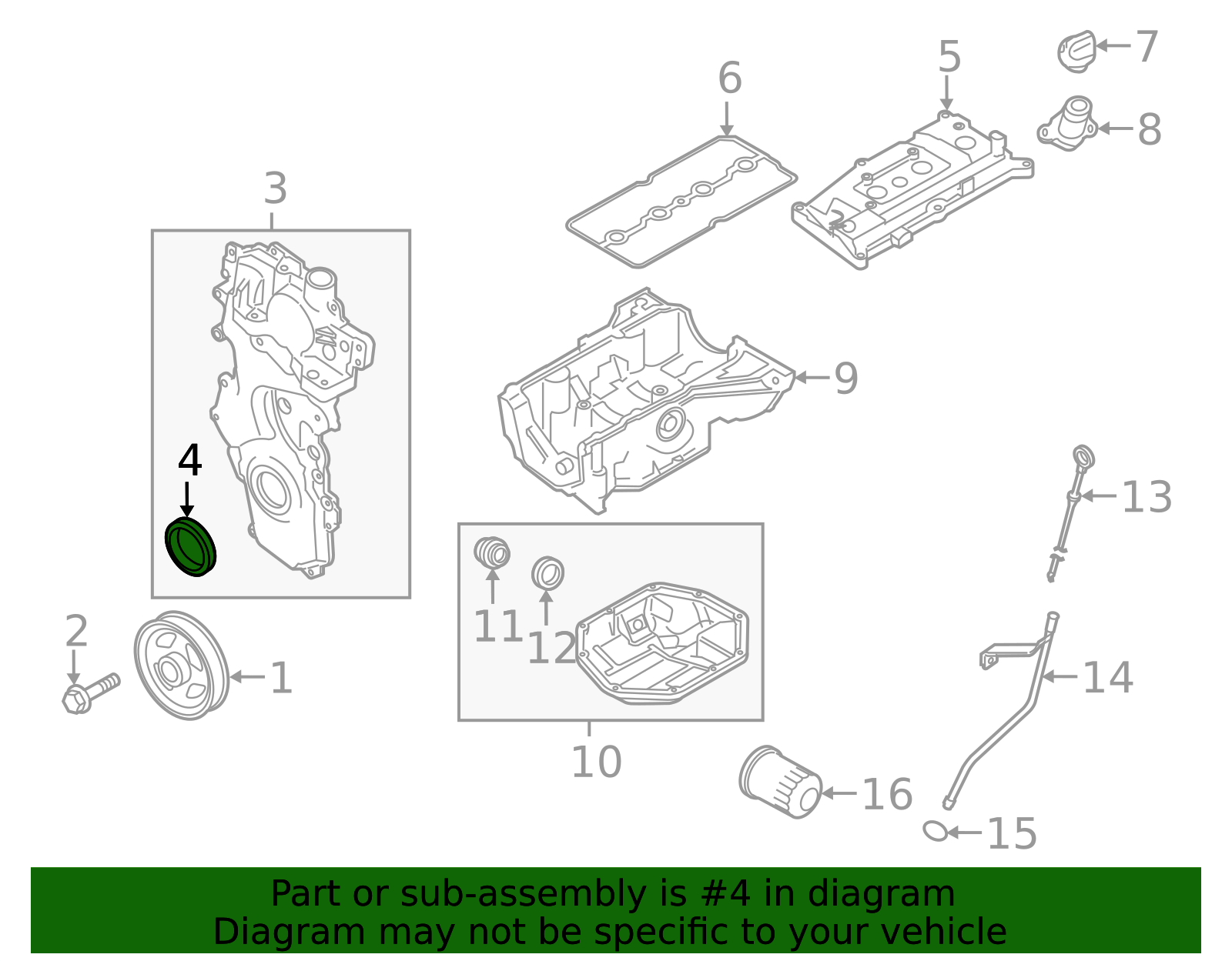 2013-2026 Nissan Engine Crankshaft Seal 13510-1KC1A | Nissan Parts Plus