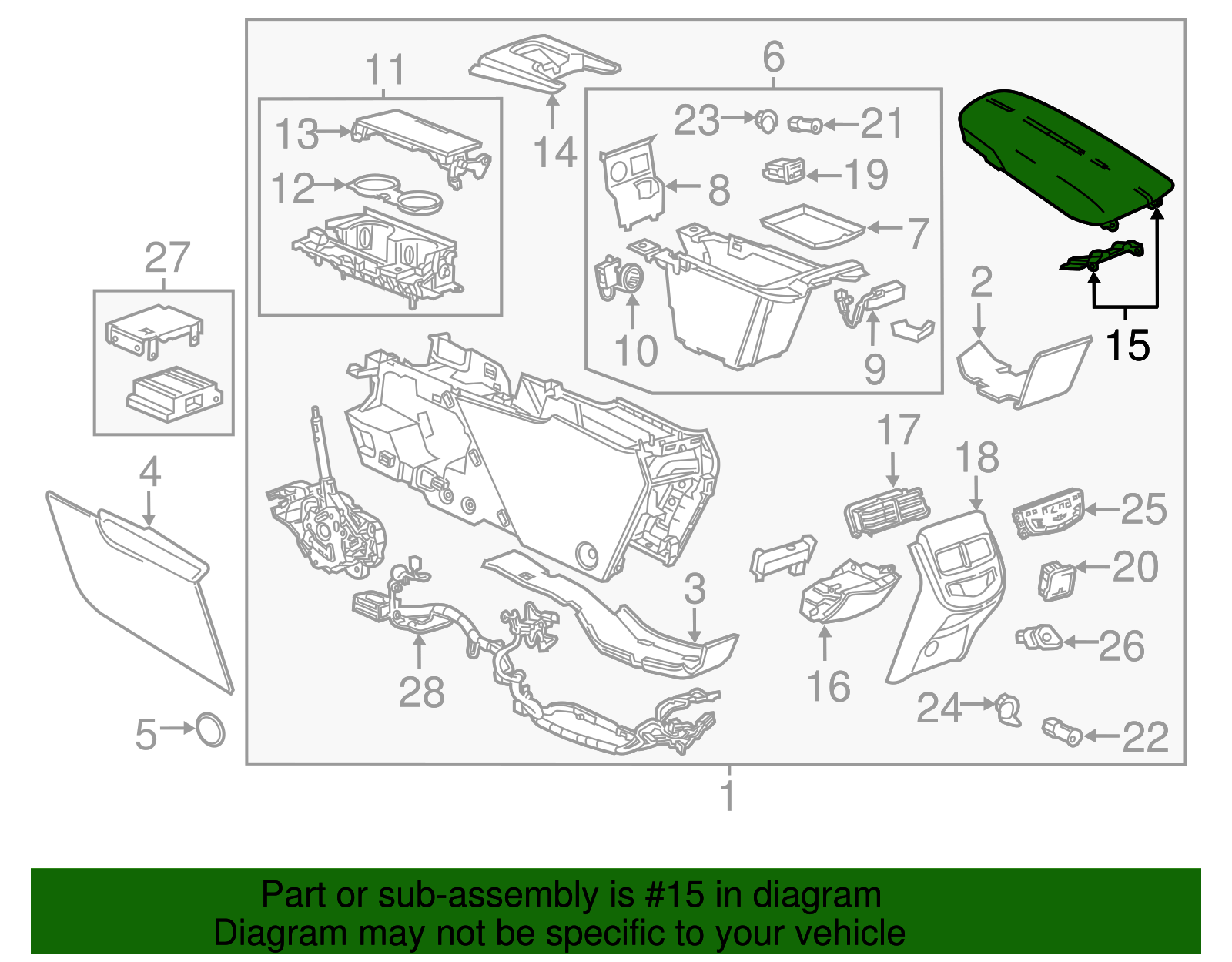 2018-2019 Cadillac XTS Armrest 84177202 | Capital Chevy Parts