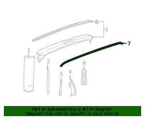 2003-2025 GM Rear Door Roof Drip Weatherstrip 22825853 | Parts McElveen