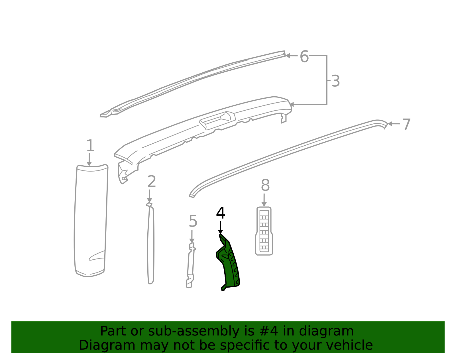 2003-2025 GM Black Grained Rear Passenger Side Body Opening Side ...