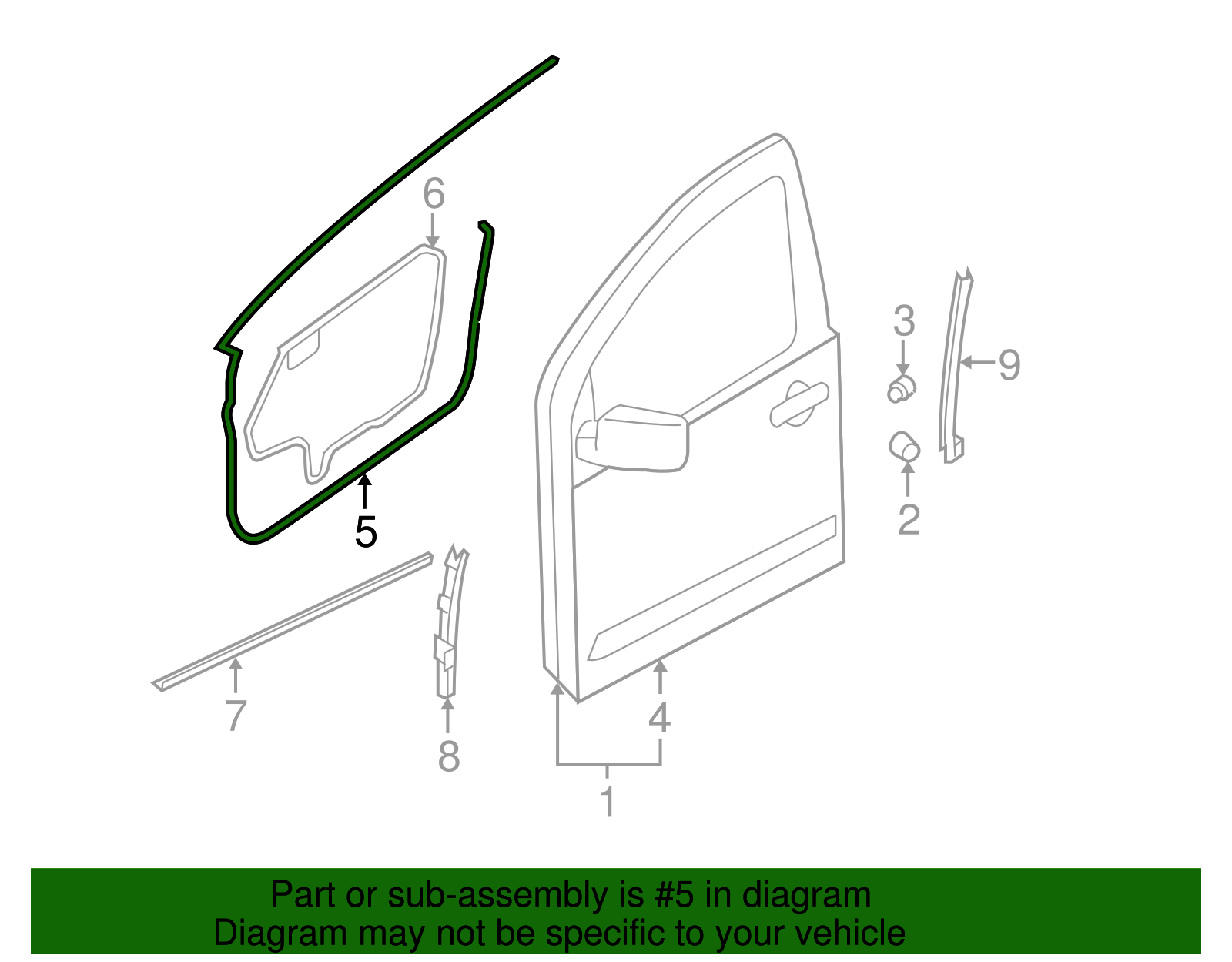 80831EA00E - Nissan Surround Weather-Strip 2005-2021 Nissan ...