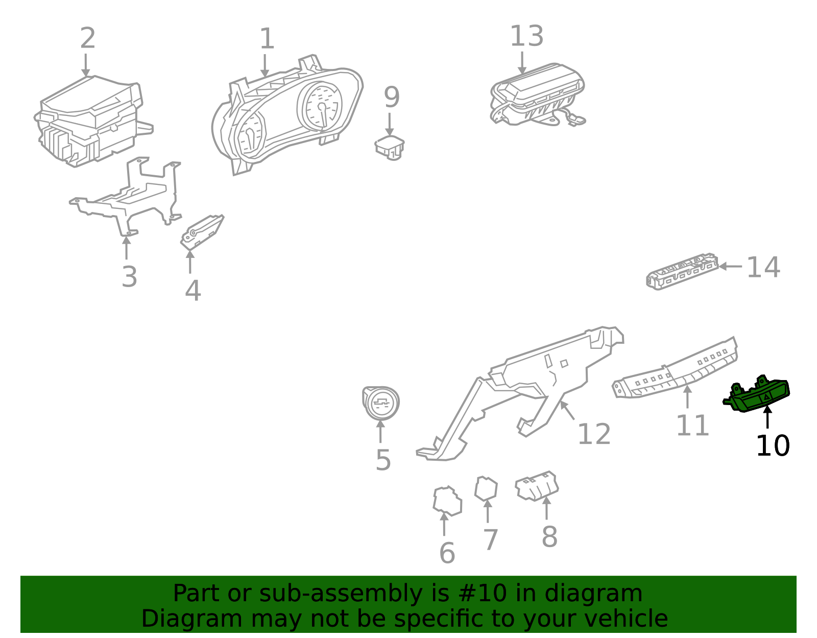 84499075 - 2019-2023 Cadillac XT4 - Black Hazard Light Switch ...