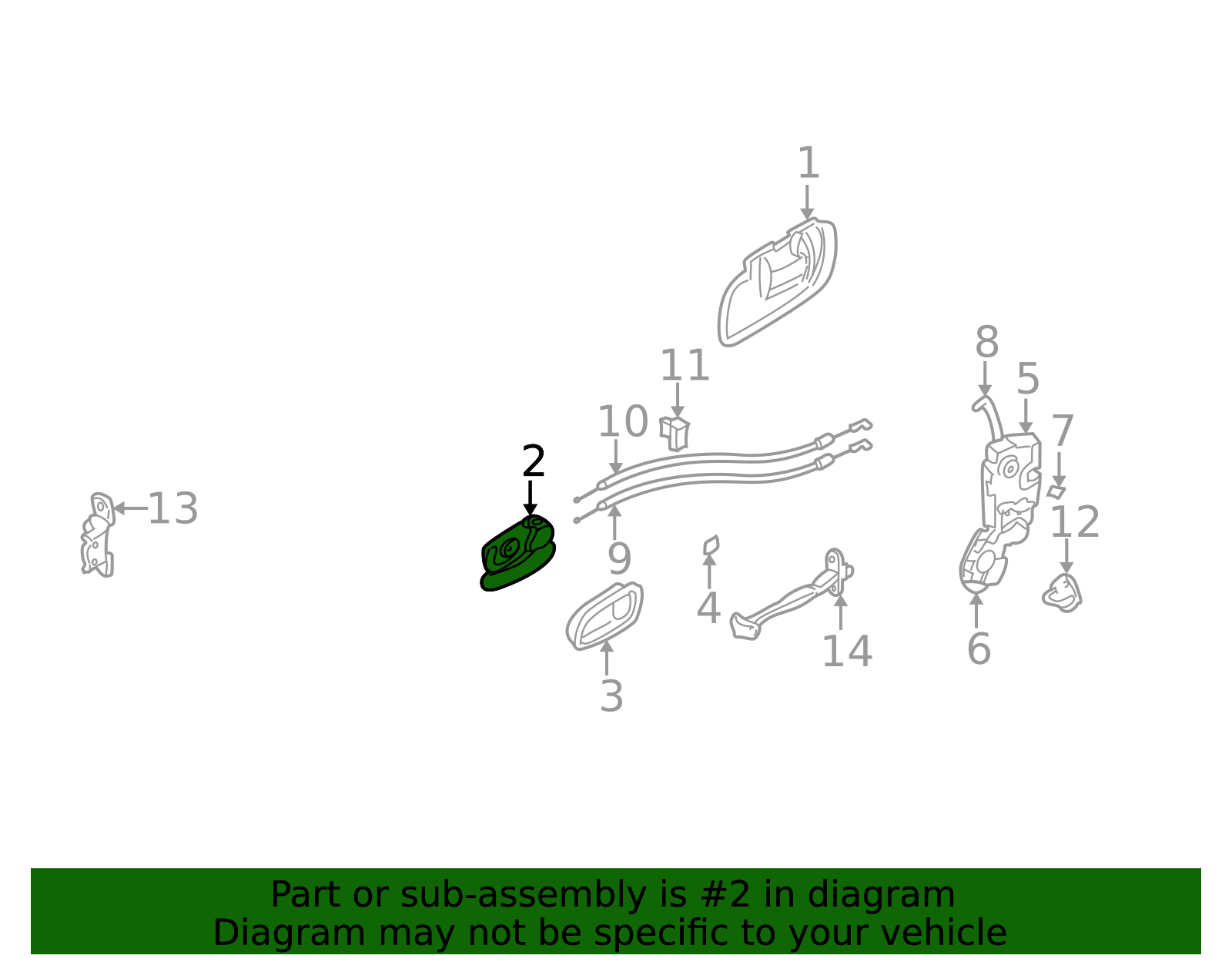 2002-2006 Hyundai Santa Fe Handle, Inside 83610-26010 | MotorMotor