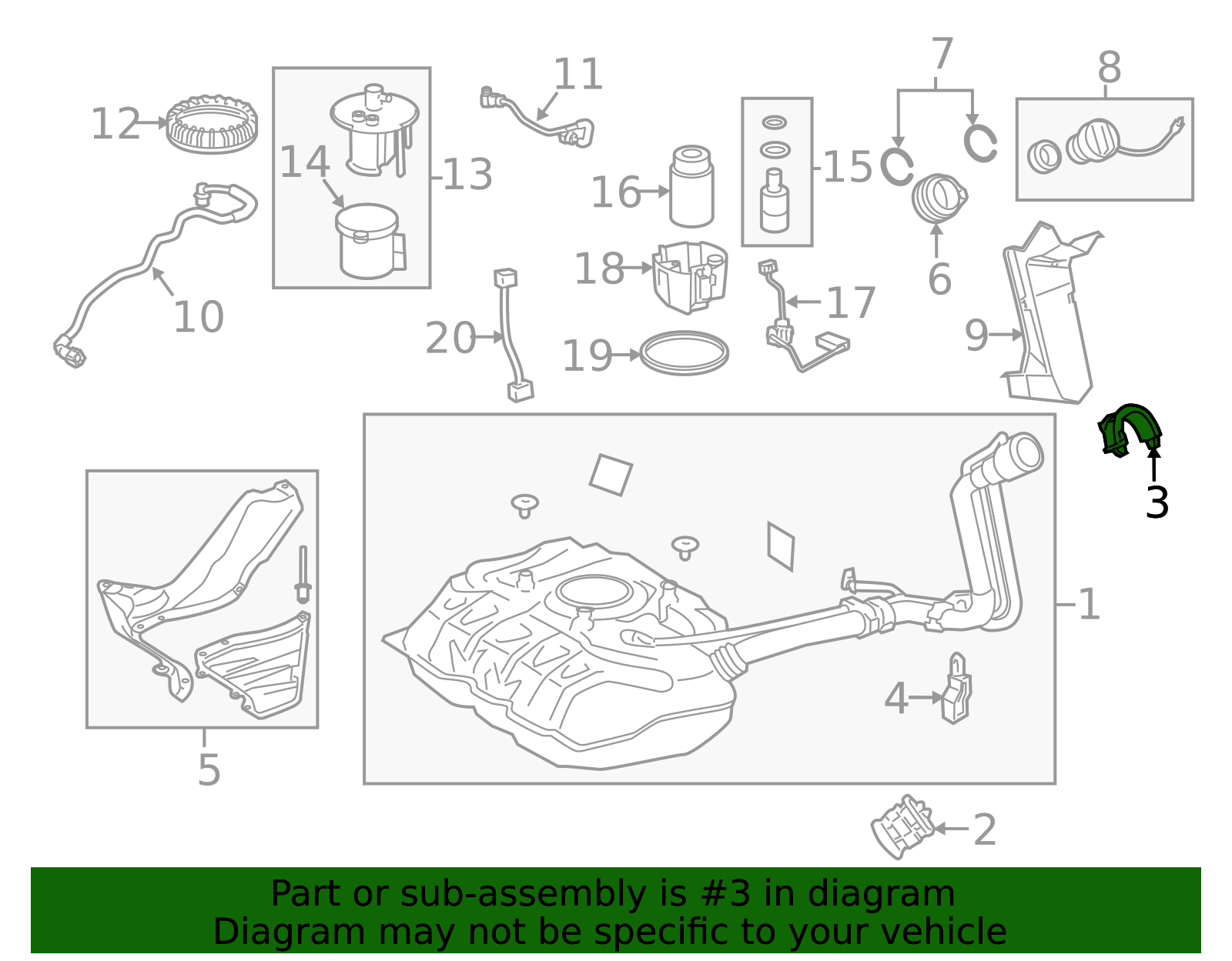 2012-2018 Toyota 2012-2018 Toyota - Fuel Tank Assembly Support 77297 ...