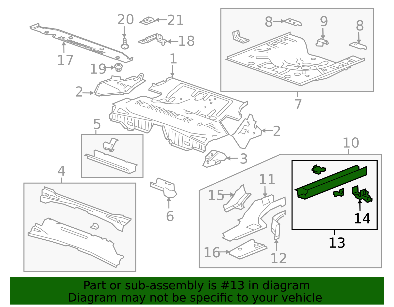 22850717 - 2011-2017 GM - Rear Underbody Rail Assembly | Partners Chevy