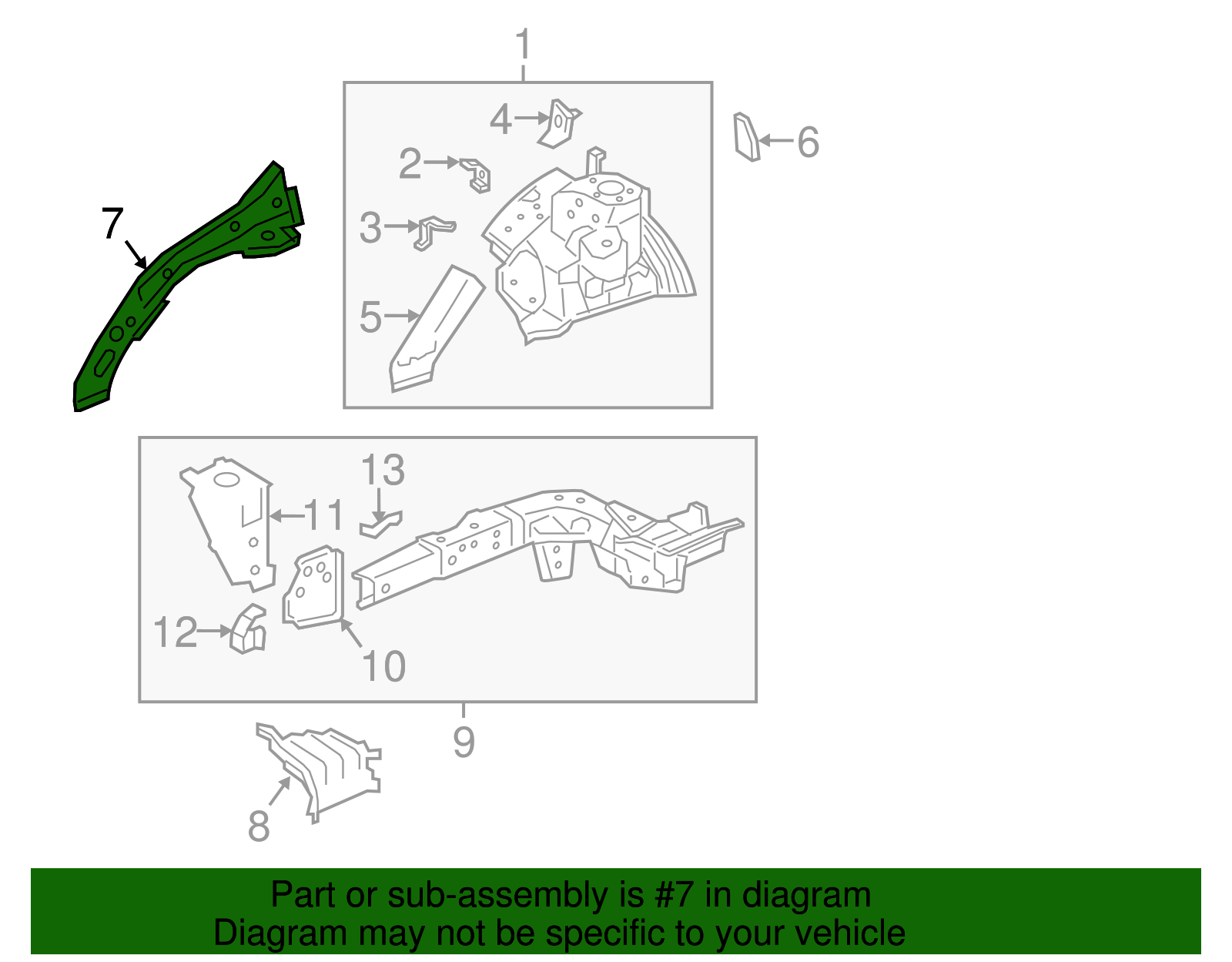 60714-T0G-A00ZZ - 2012-2014 Honda CR-V - Member L Front Wheelhouse ...